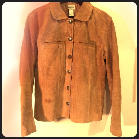 Chico's | Jackets & Coats | Chico Size Brown Leather Jacket | Poshmark